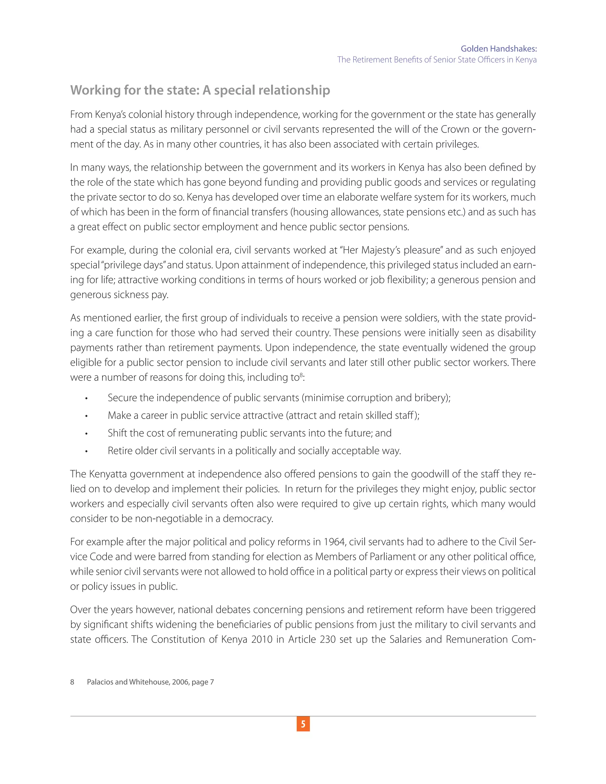 Golden Handshakes - The Retirement Benefits of Senior State Officers in ...