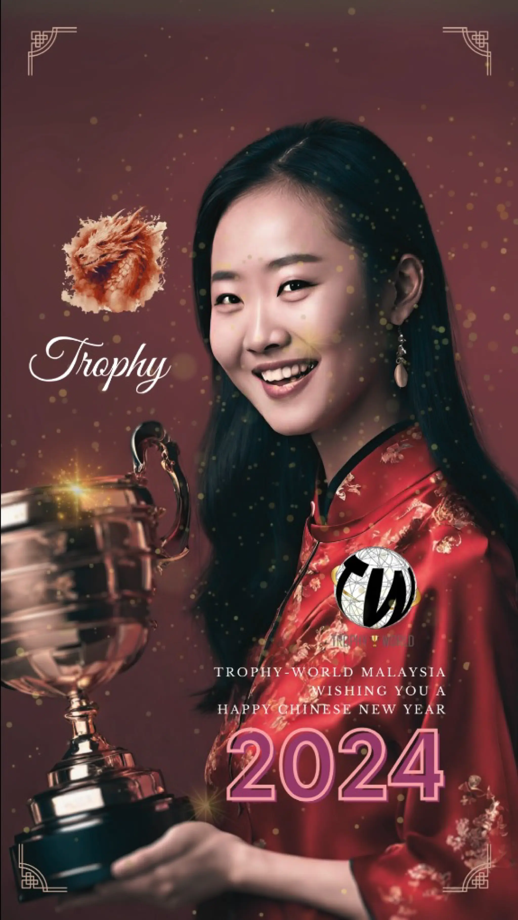 Golden Metal Trophy and Happy Chinese New Year from Trophy-World ...