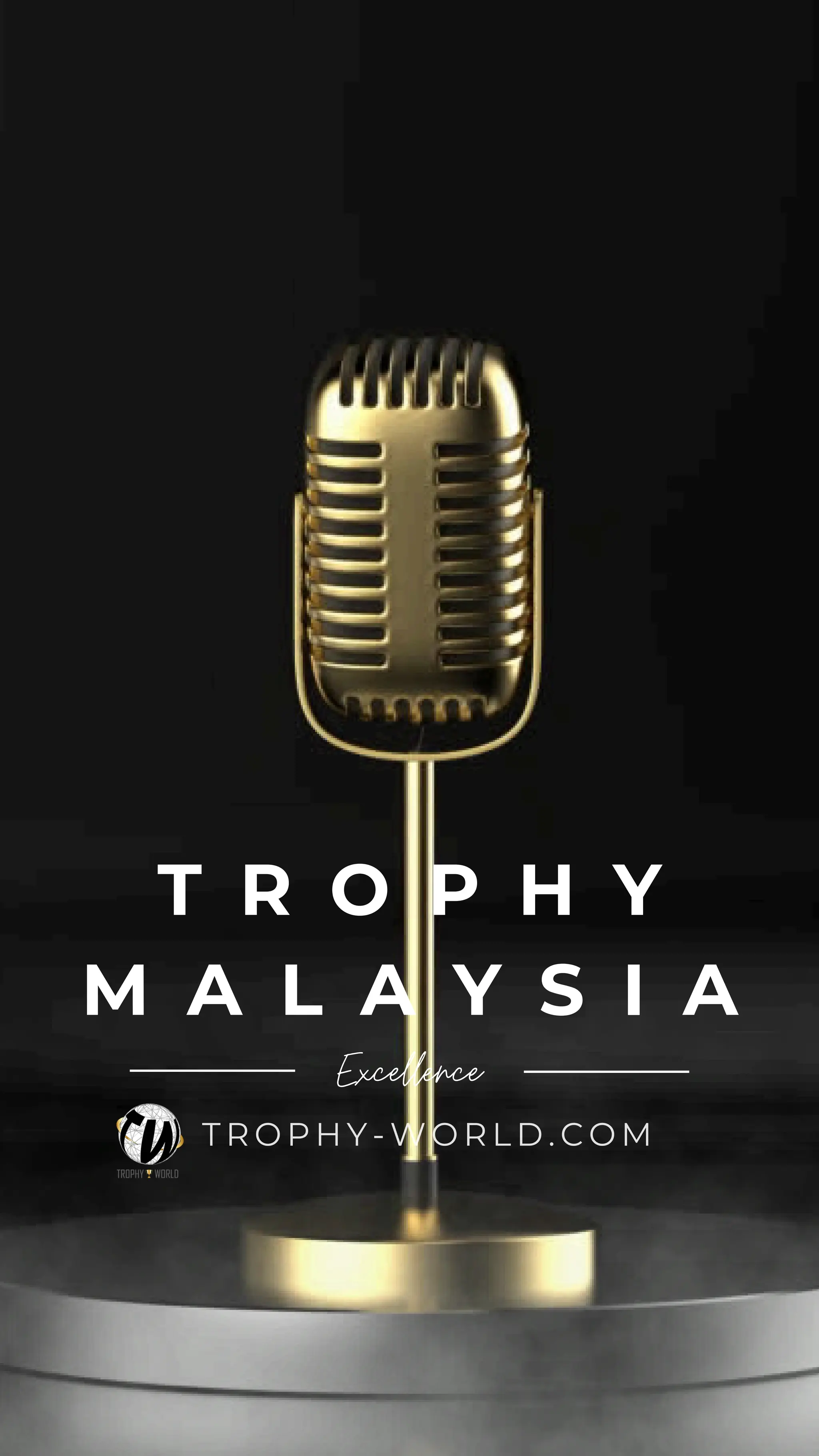 Golden Microphone Trophies at Trophy-World Malaysia | Custom Trophies ...