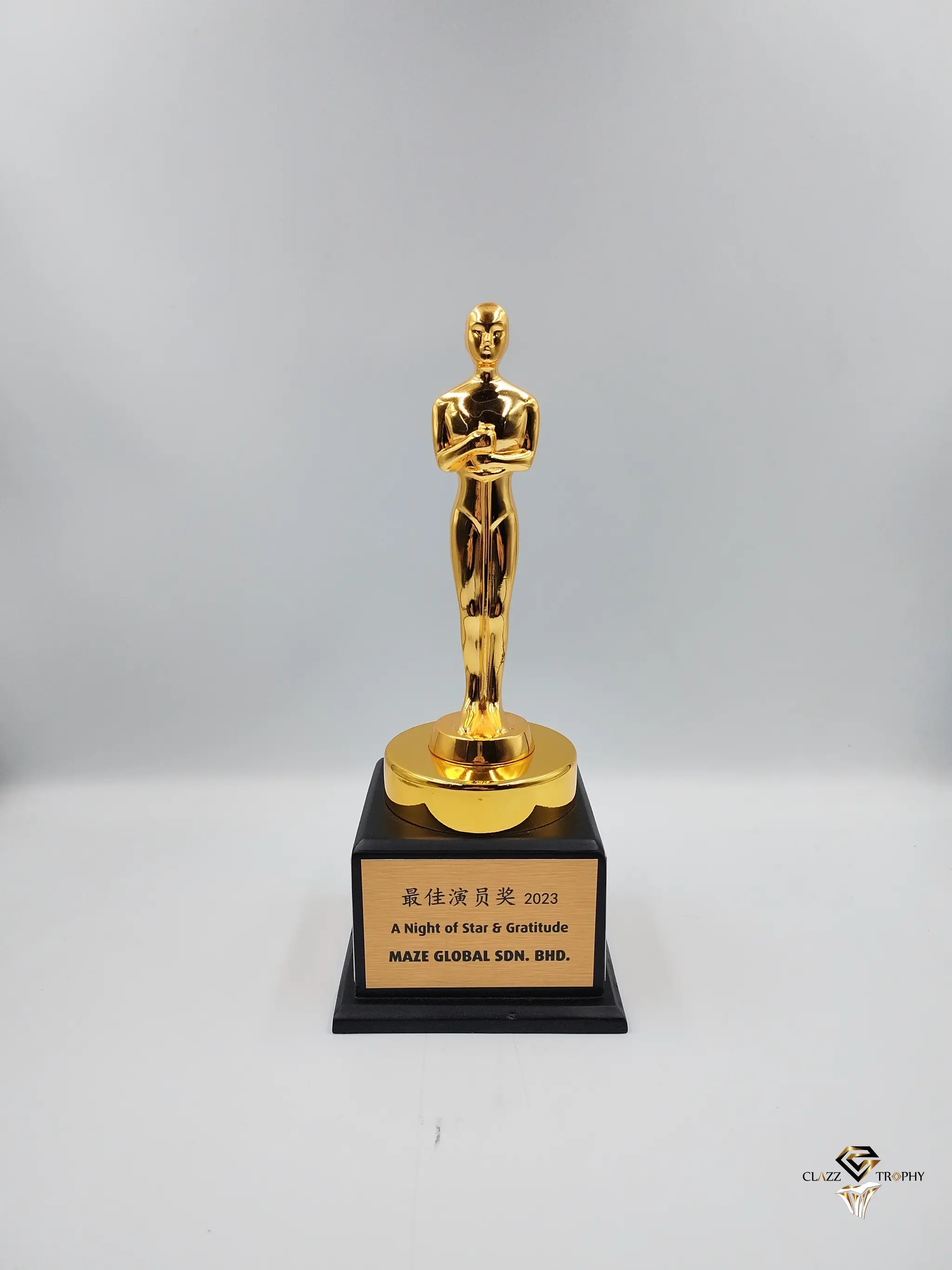 Golden Oscar Trophy at Clazz Trophy Malaysia | #1 Reliable Trophy ...