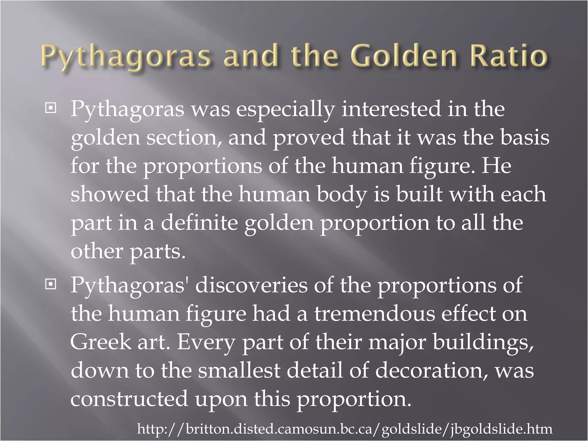 Pythagoras' Pentagram and the Golden Ratio | PPT