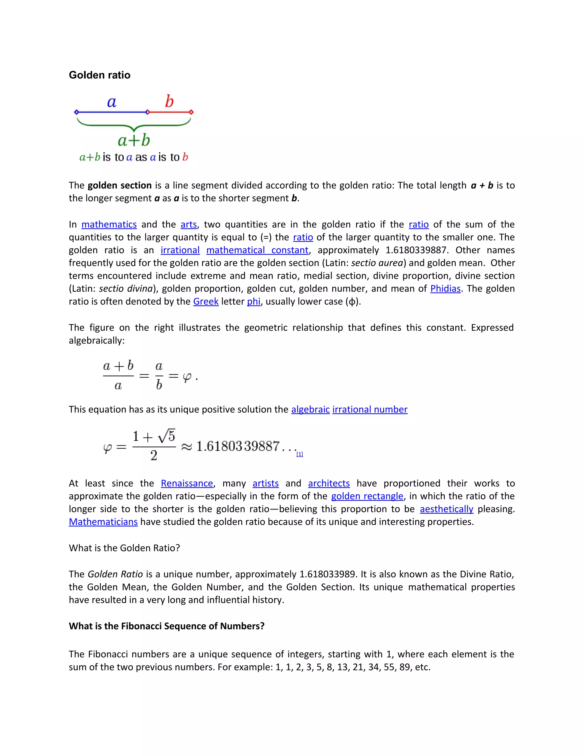 Golden ratio | DOC