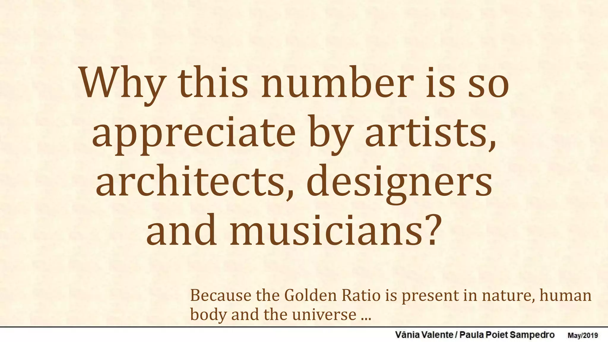 Golden Ratio: Definitions and Applications on Graphical Representations | PPTX