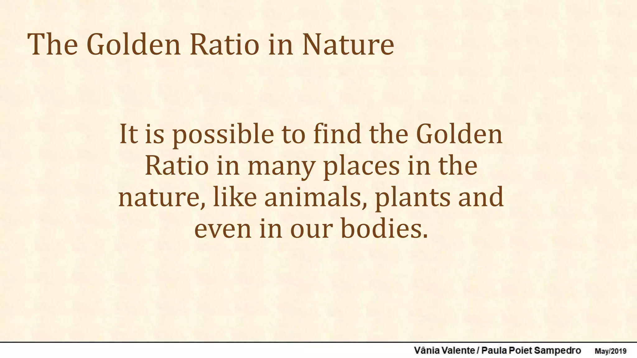Golden Ratio: Definitions and Applications on Graphical Representations | PPTX
