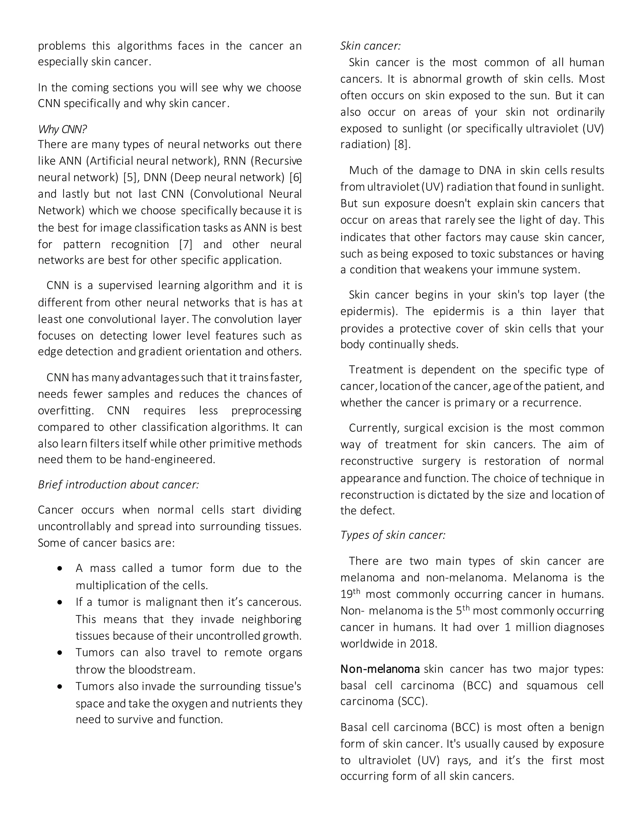 Image Classification And Skin cancer detection | DOCX