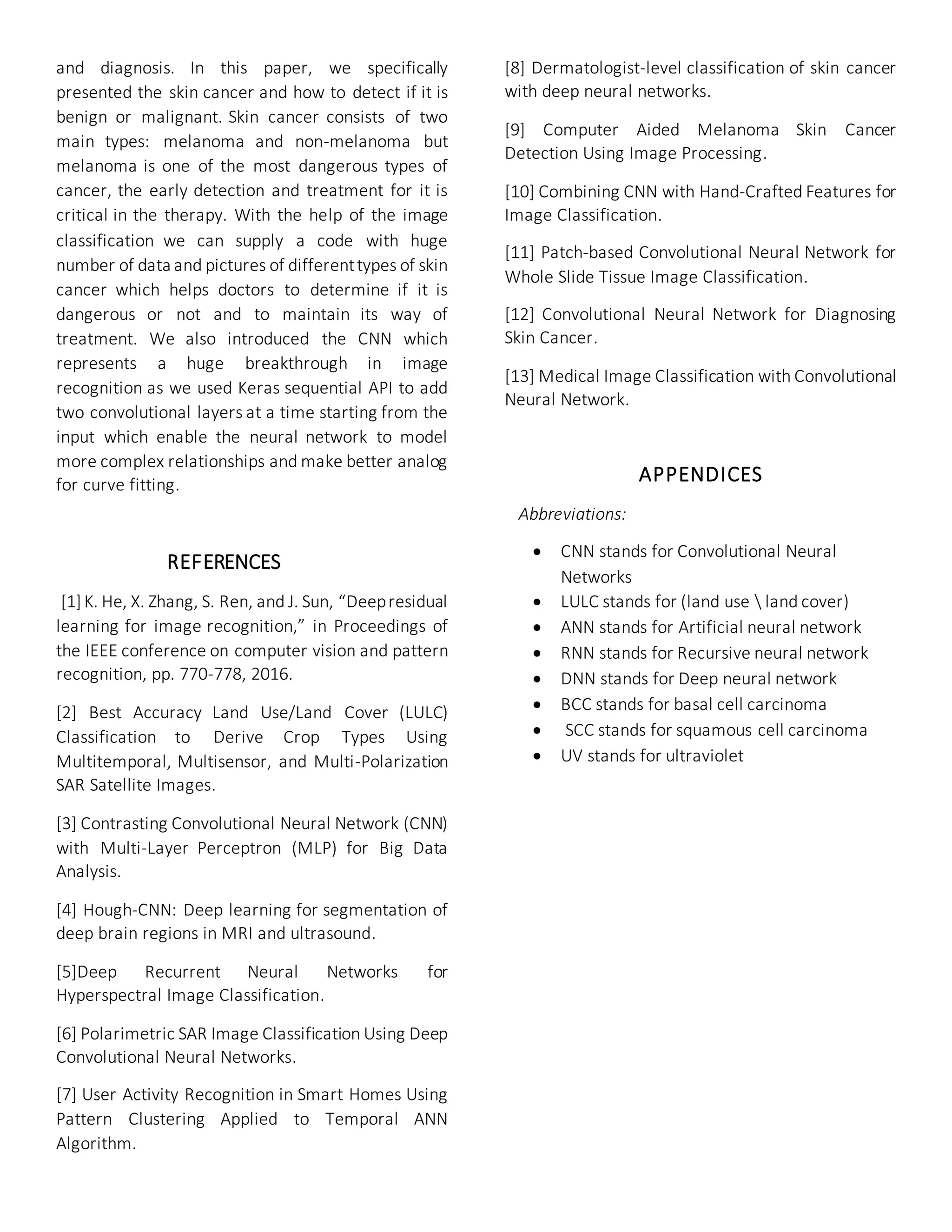 Image Classification And Skin cancer detection | DOCX