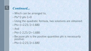 Golden ratio and Fibonacci series | PPTX