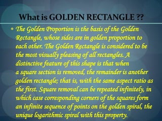 Golden ratio and golden rectangle | PPTX