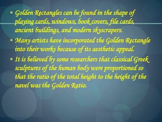 Golden ratio and golden rectangle | PPTX
