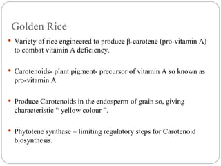 Golden rice | PPT | Agriculture | Industries