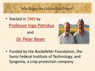 1 Golden Rice: Shining a Light on Vitamin A Deficiency | PPTX