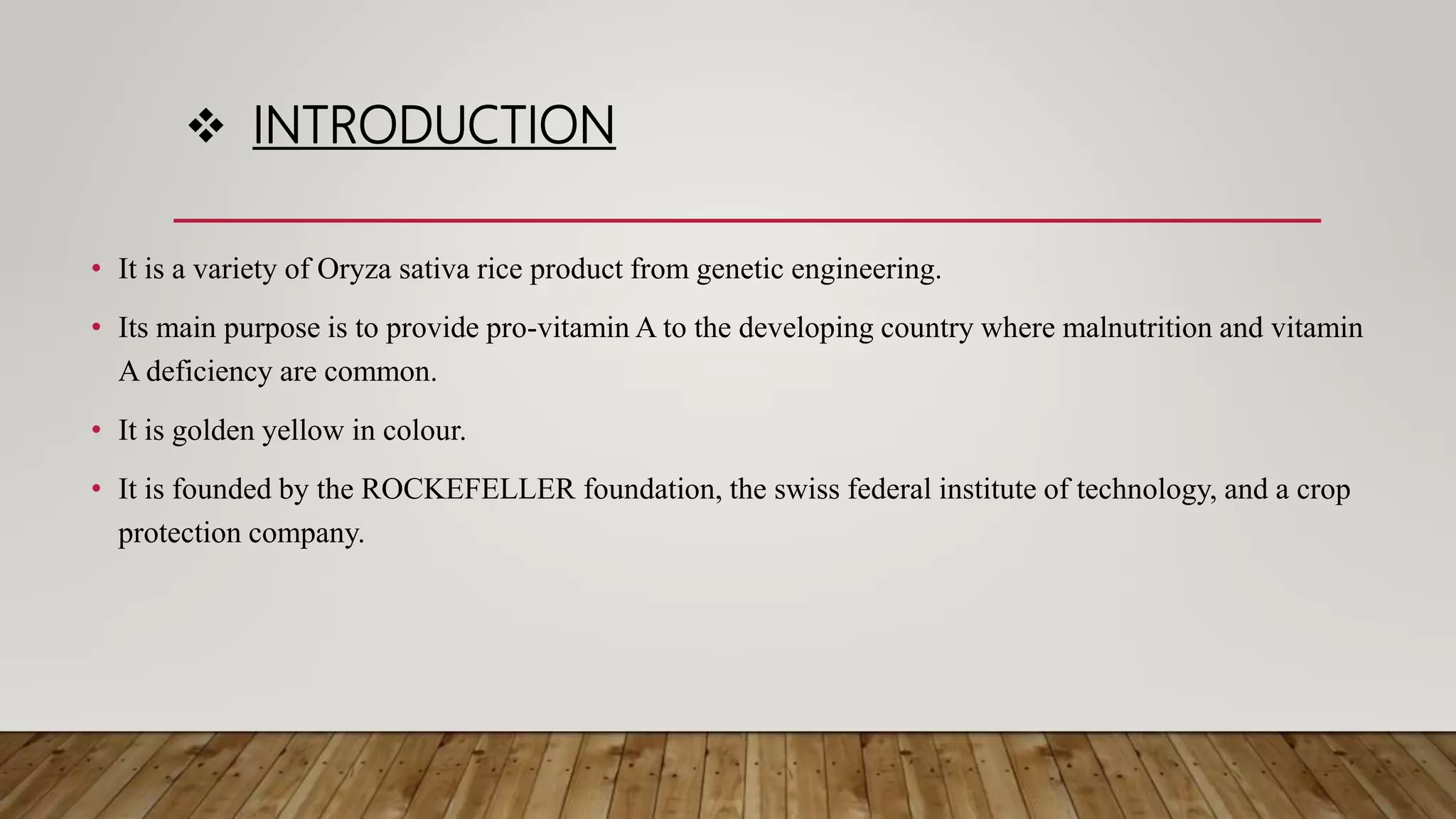 Golden rice technology | PPTX