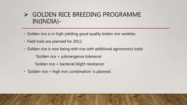 Golden rice technology | PPTX