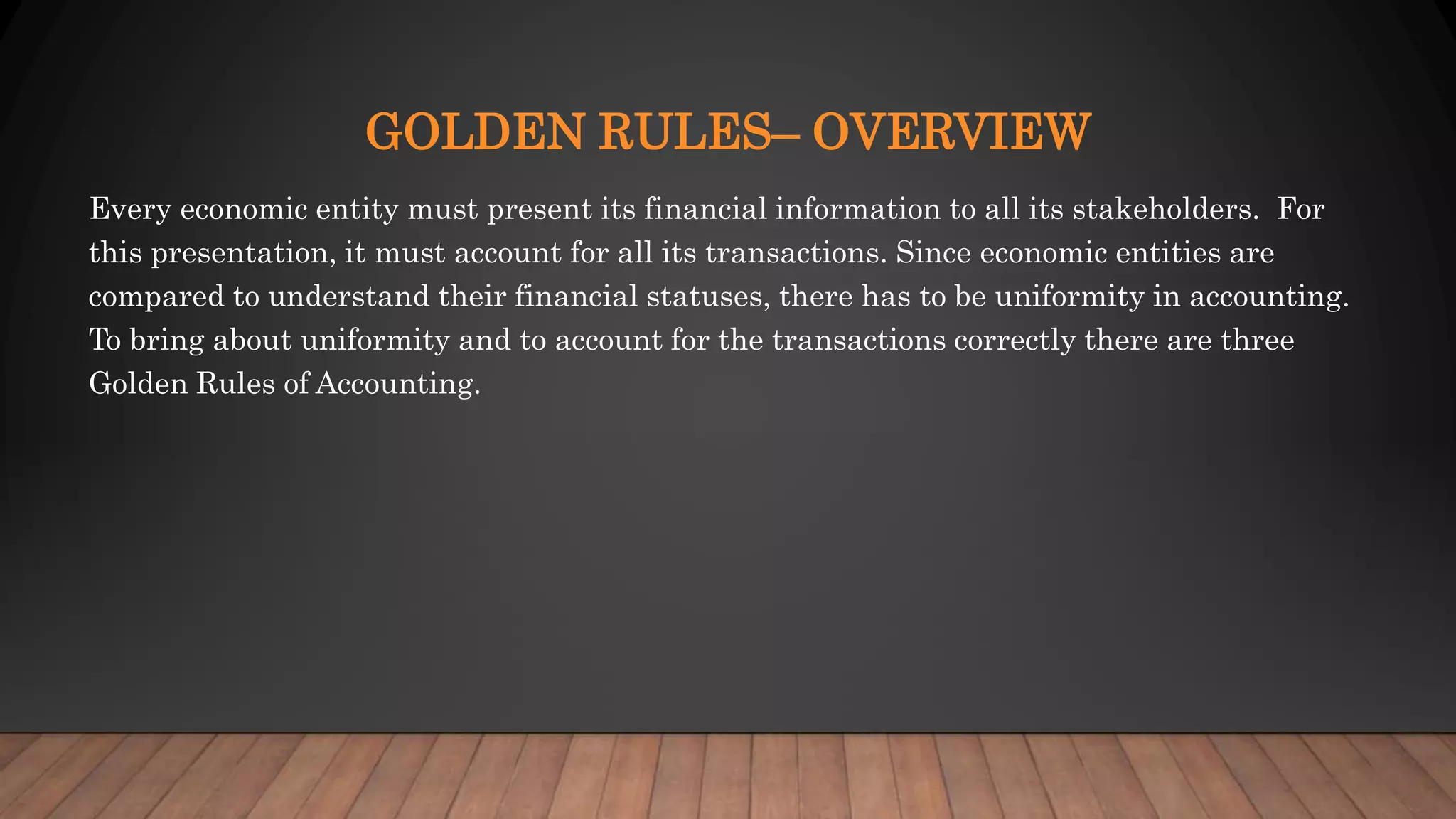 Golden Rule of Accounts | PPTX