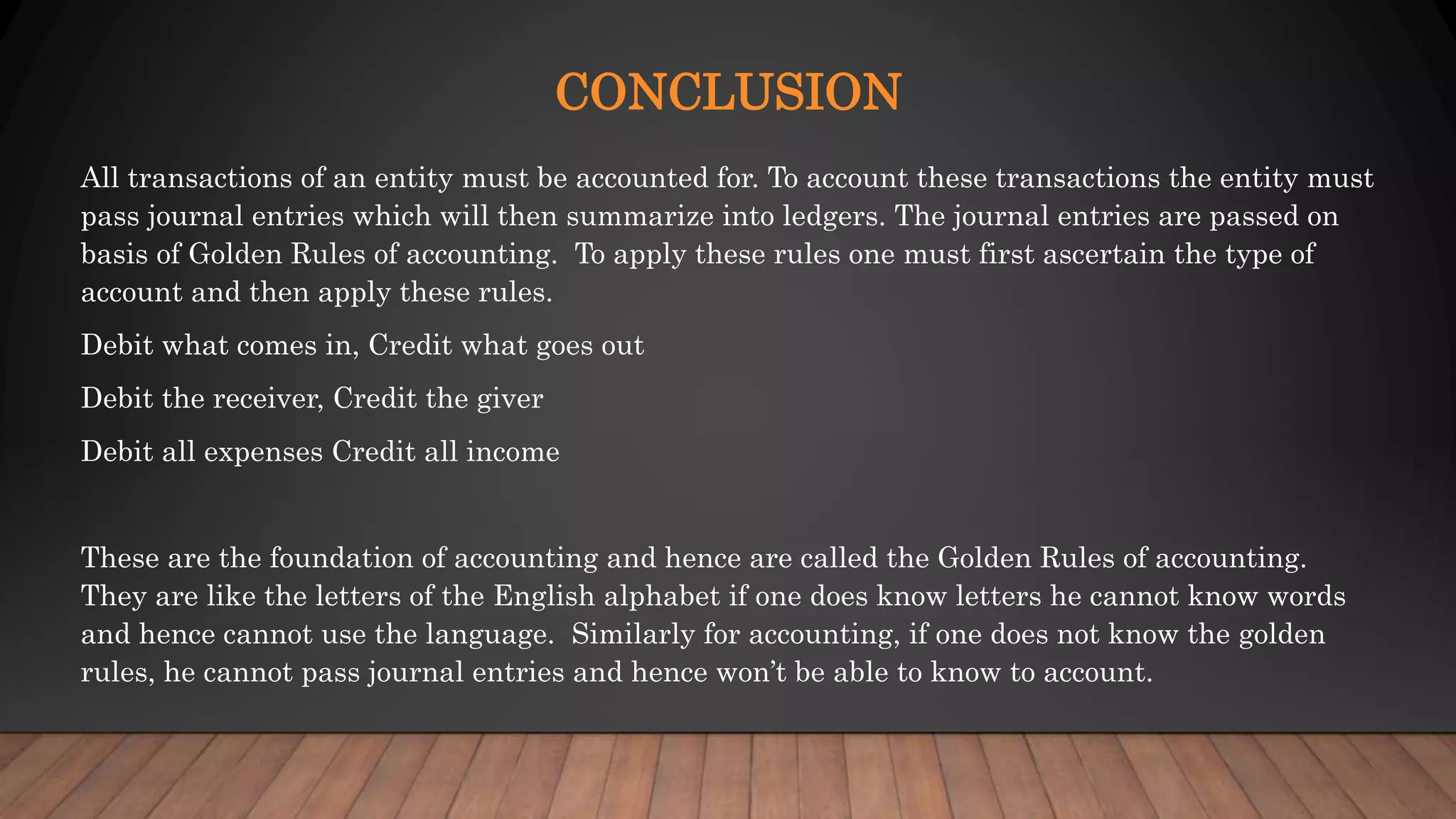 Golden Rule of Accounts | PPTX