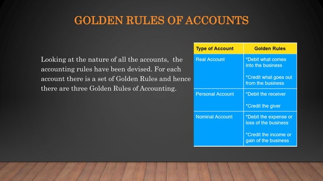 Golden Rule of Accounts | PPTX | Business Accounting & Finance | Business