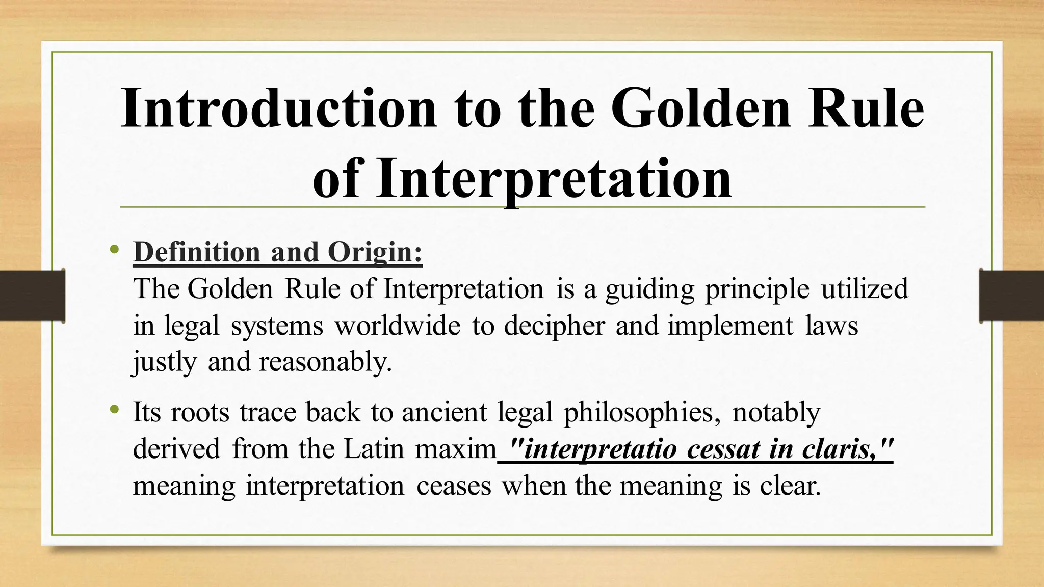 Golden Rule of Interpretation by Puja Dwivedi | PDF
