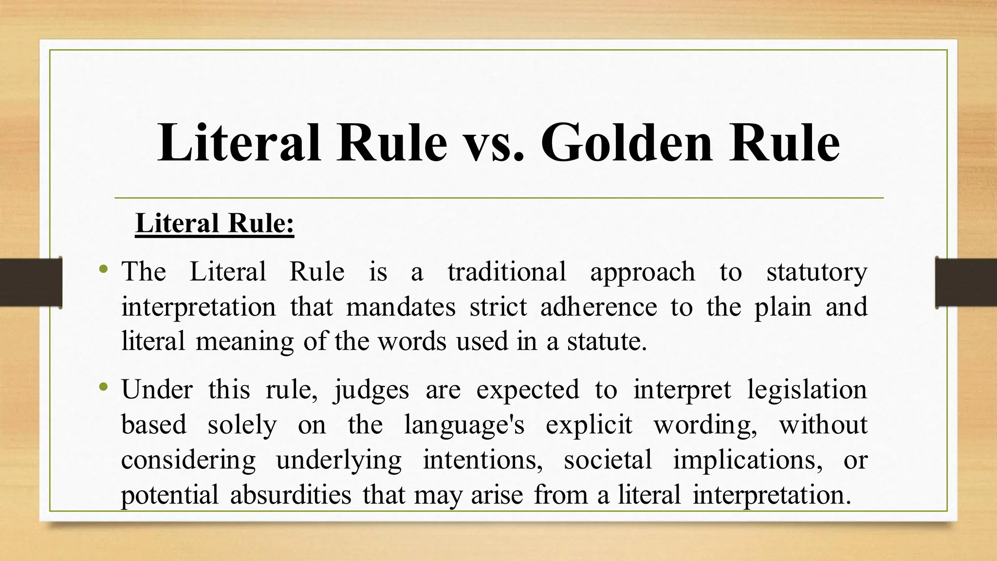 Golden Rule of Interpretation by Puja Dwivedi | PDF