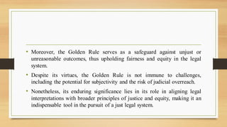 Golden Rule of Interpretation by Puja Dwivedi | PDF