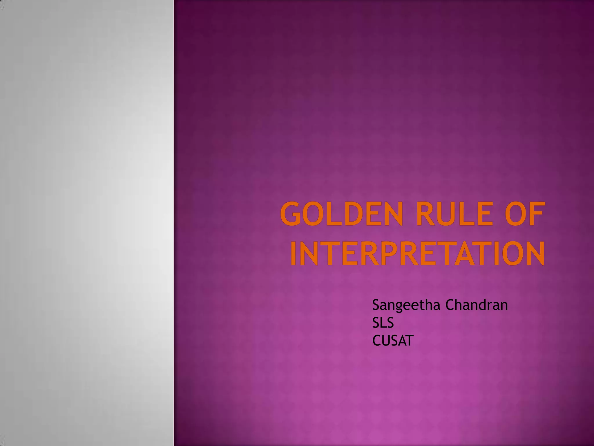 Golden rule ppt | PPT