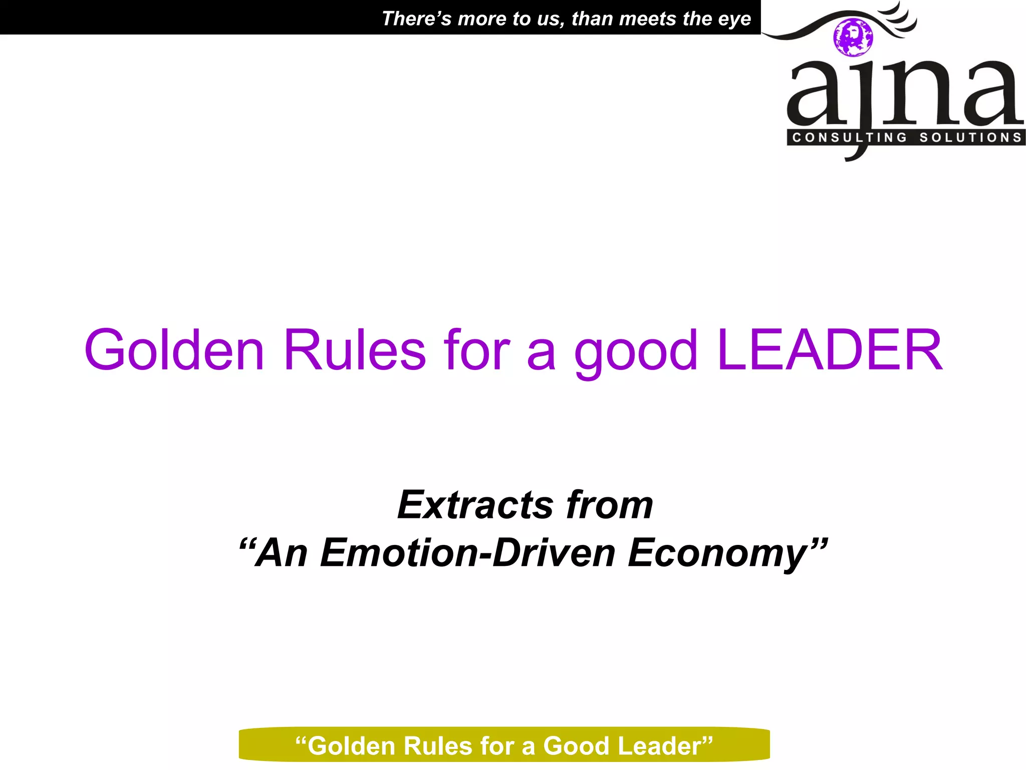Golden Rules For A Good Leader | PPS