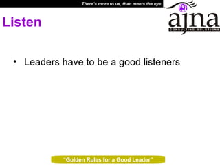 Golden Rules For A Good Leader | PPS