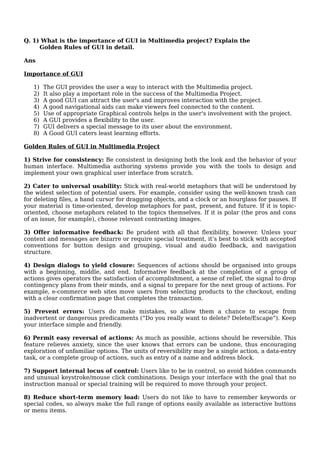 Golden rules of gui in multimedia | ODT | Computing | Technology & Computing