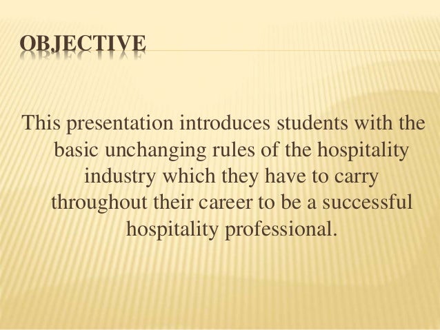 Golden rules of hospitality industry