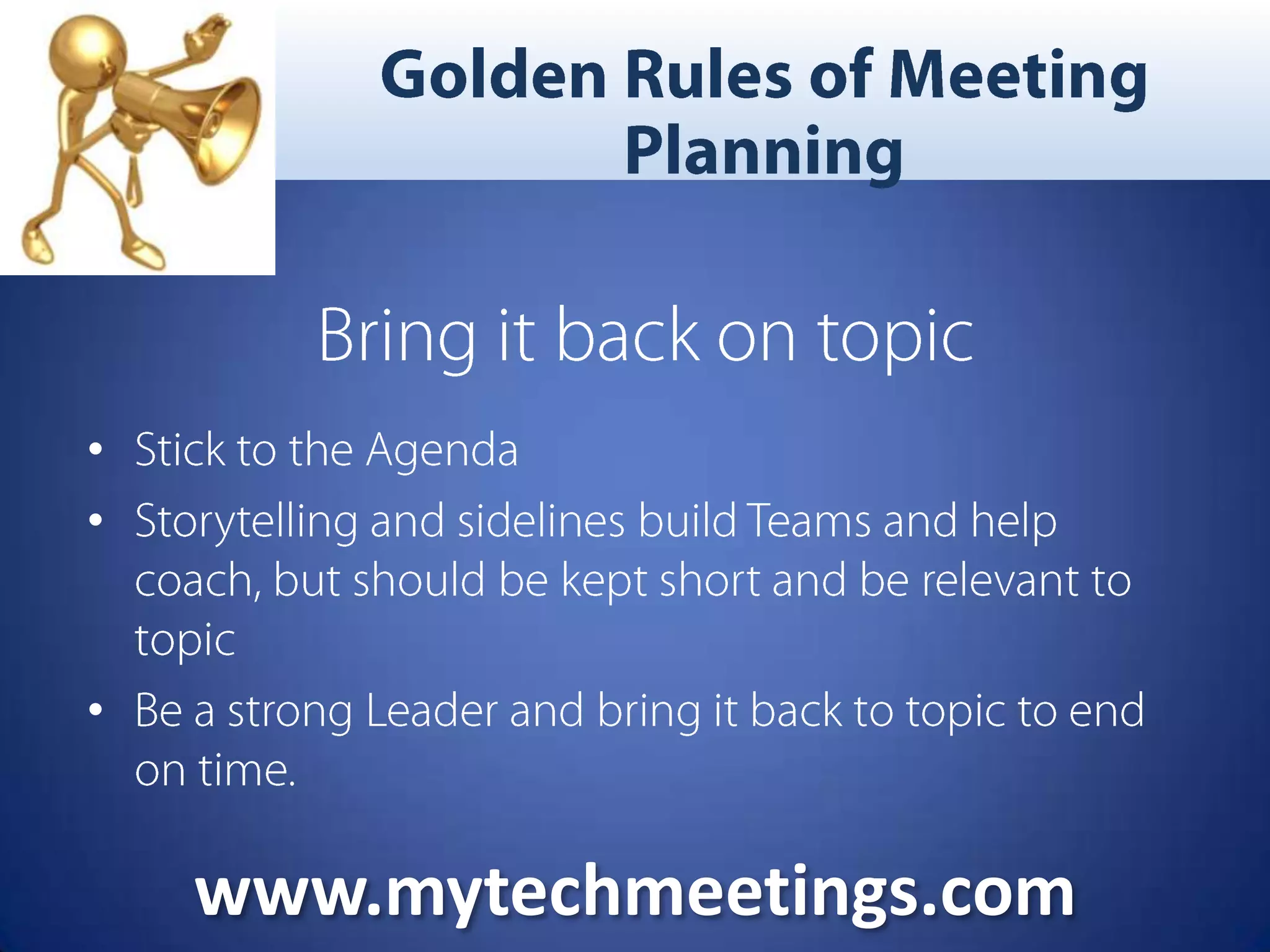 Golden Rules Of Meeting Planning | PPSX