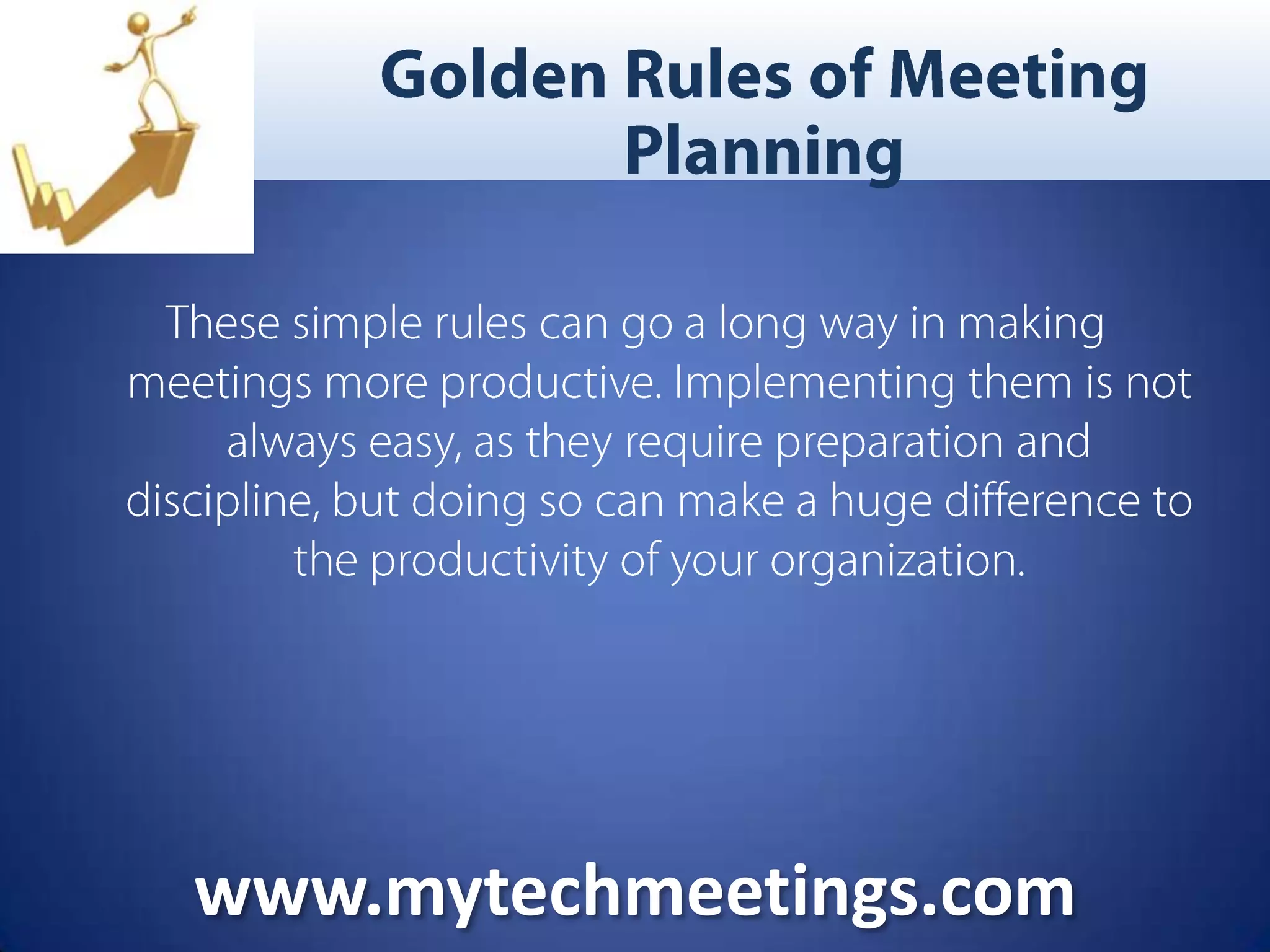 Golden Rules Of Meeting Planning | PPSX