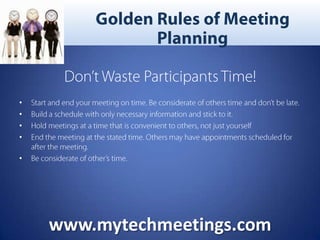 Golden Rules Of Meeting Planning | PPT