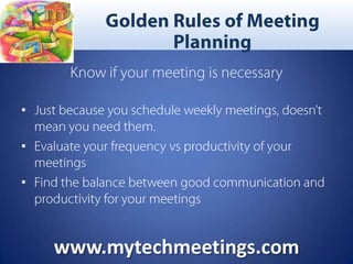 Golden Rules Of Meeting Planning | PPT