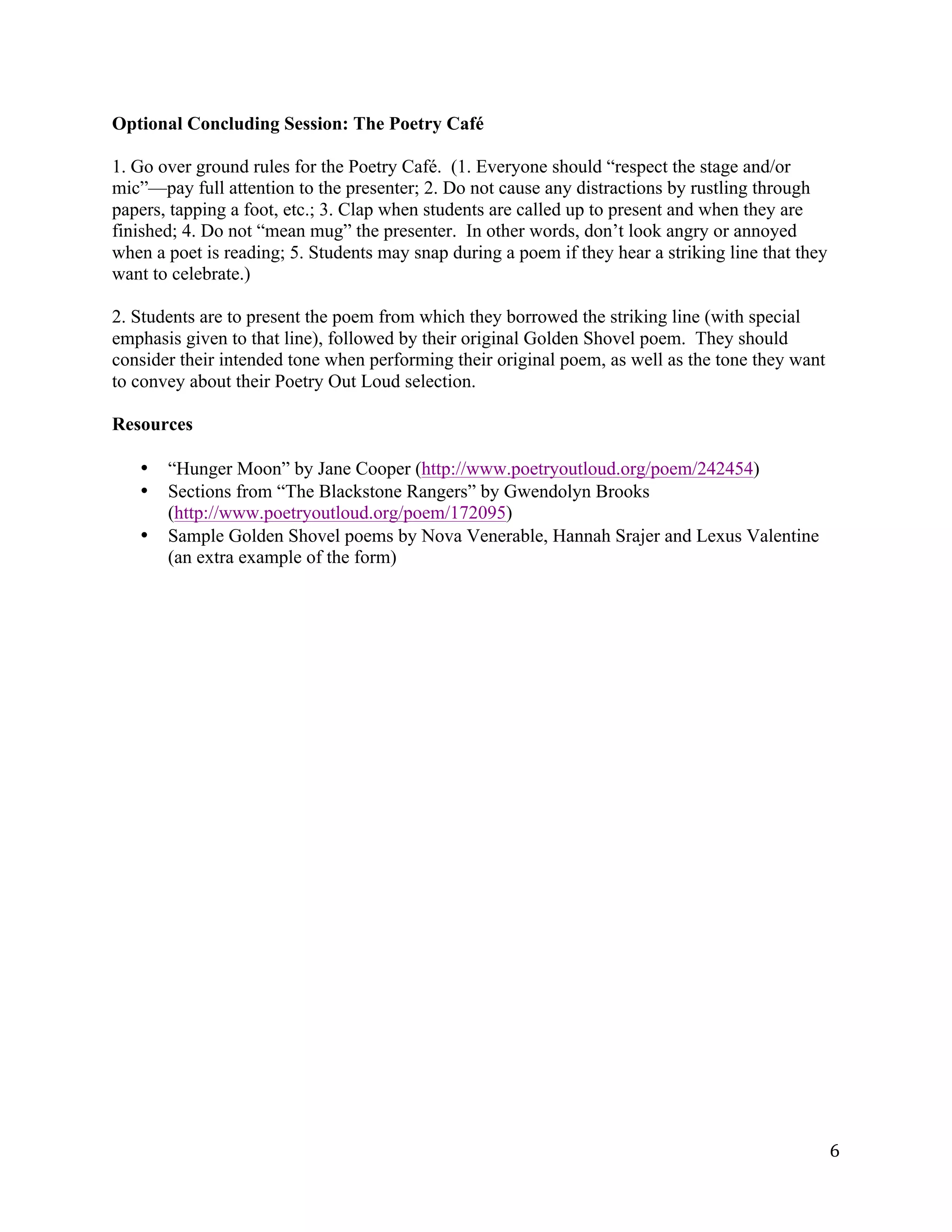 Golden shovel lesson | PDF | Poetry | Books and Literature