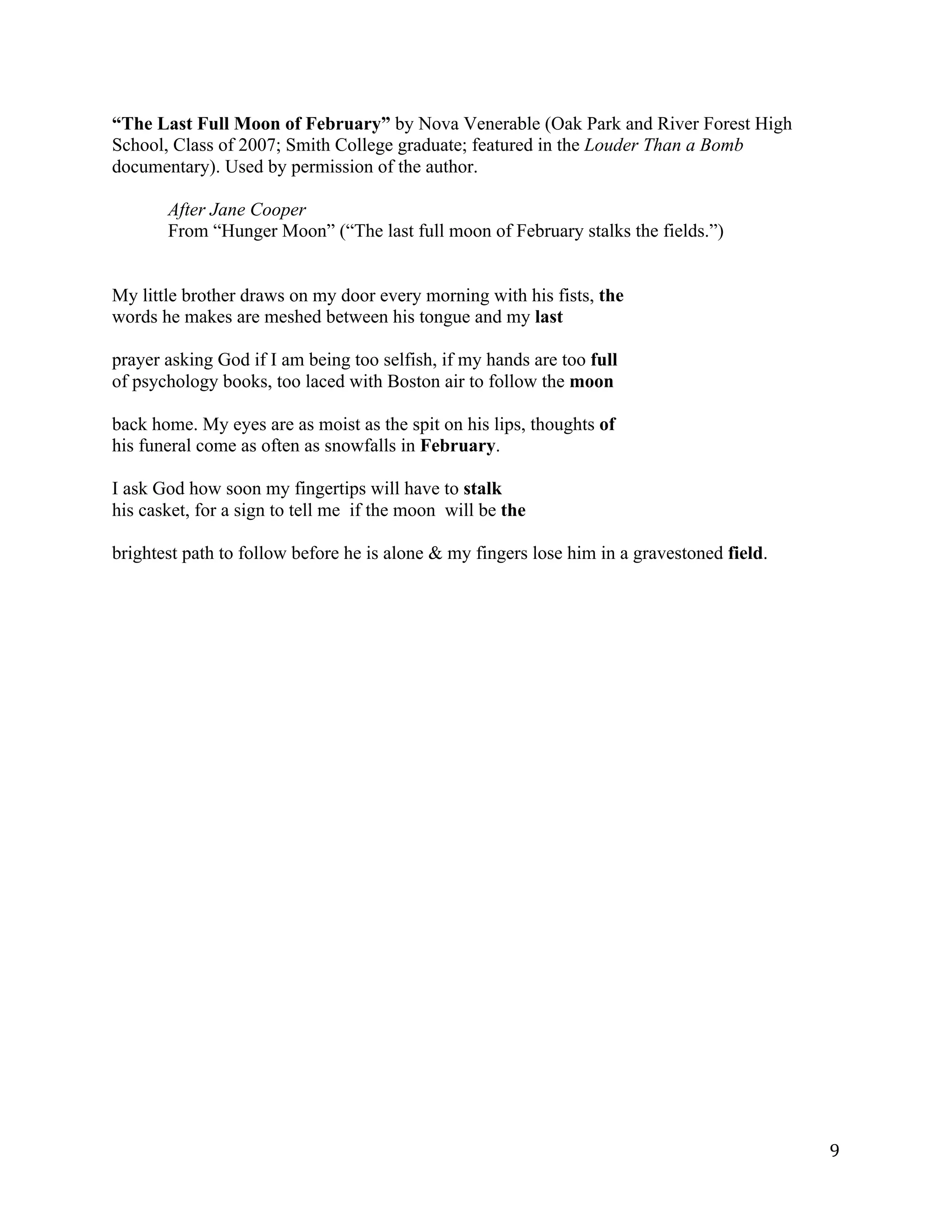 Golden shovel lesson | PDF | Poetry | Books and Literature