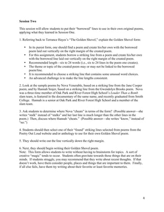 Golden shovel lesson | PDF | Poetry | Books and Literature