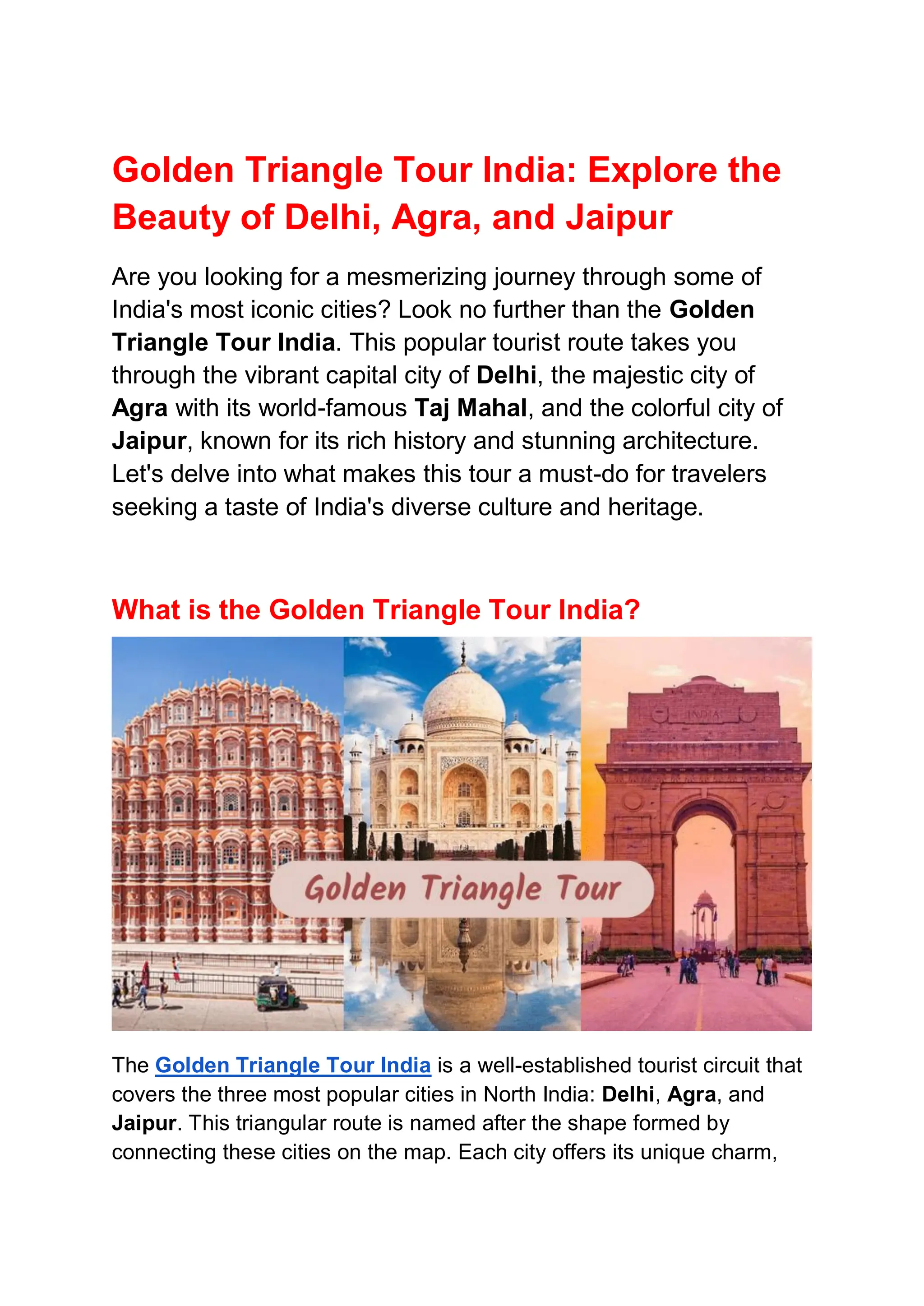 Golden Triangle Tour India_ Explore the Beauty of Delhi, Agra, and Jaipur.pdf | Asia Travel ...