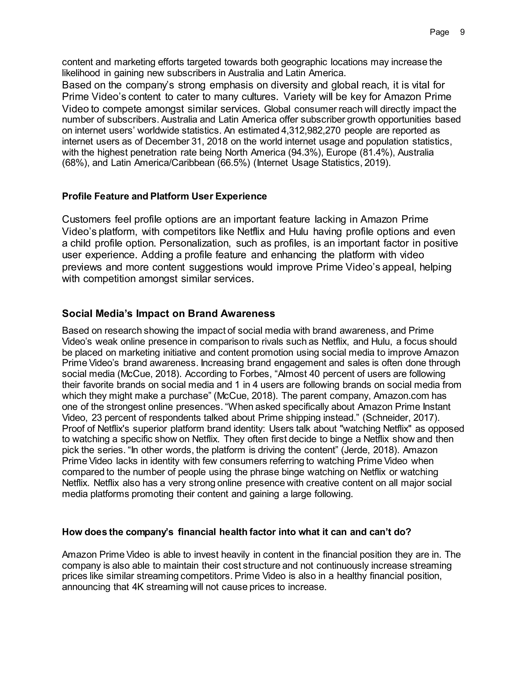 Amazon Prime Video Environmental Analysis | DOCX