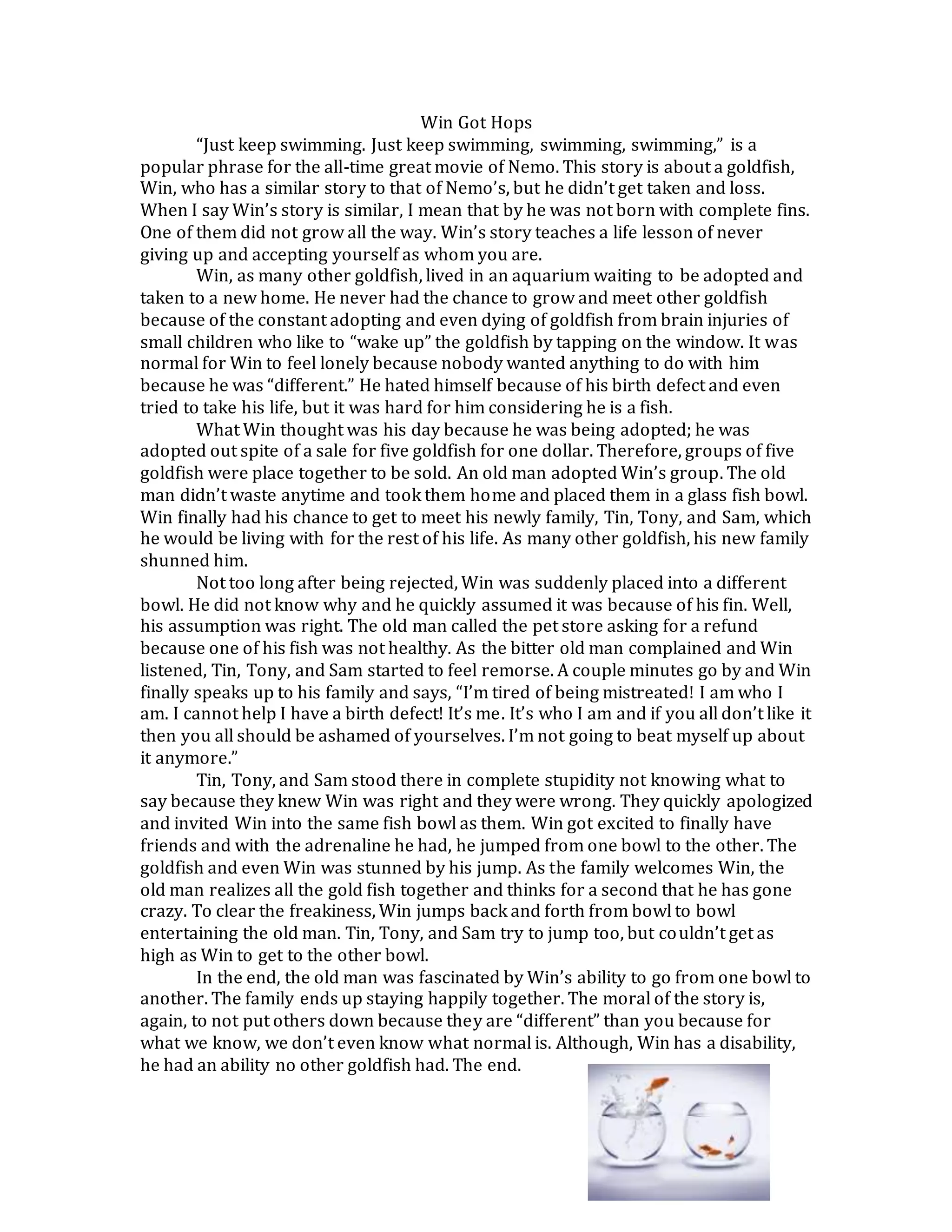 Goldfish story | DOCX