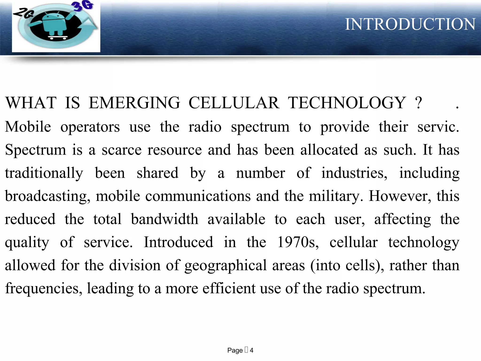 EMERGING CELLULAR TECHNOLOGY | PPT