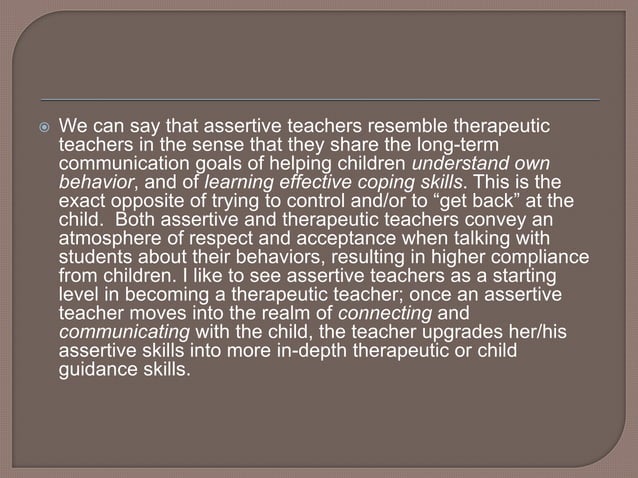 The Goldilocks Approach: Assertiveness Training for Teachers | PPT