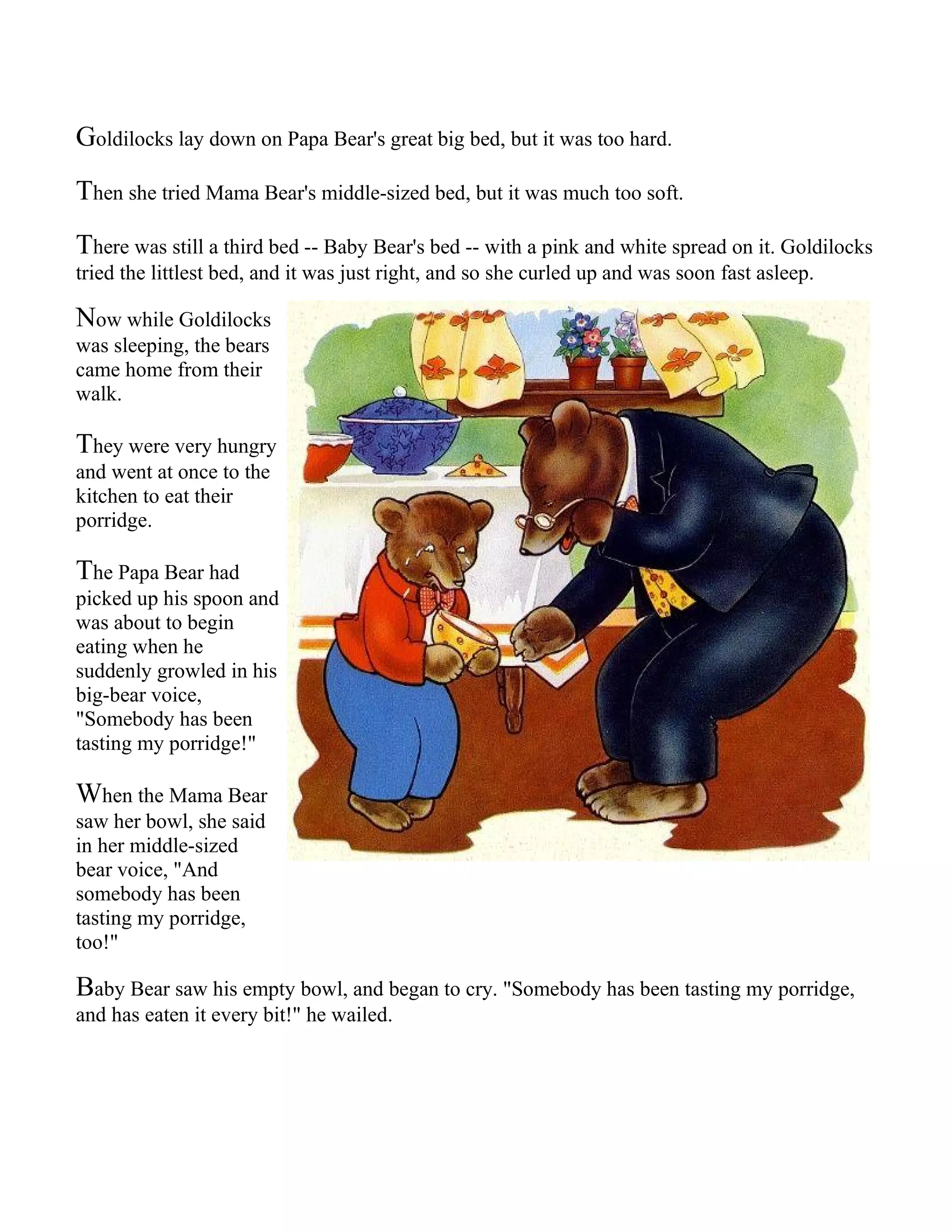 Goldilocks and the three bears | PDF