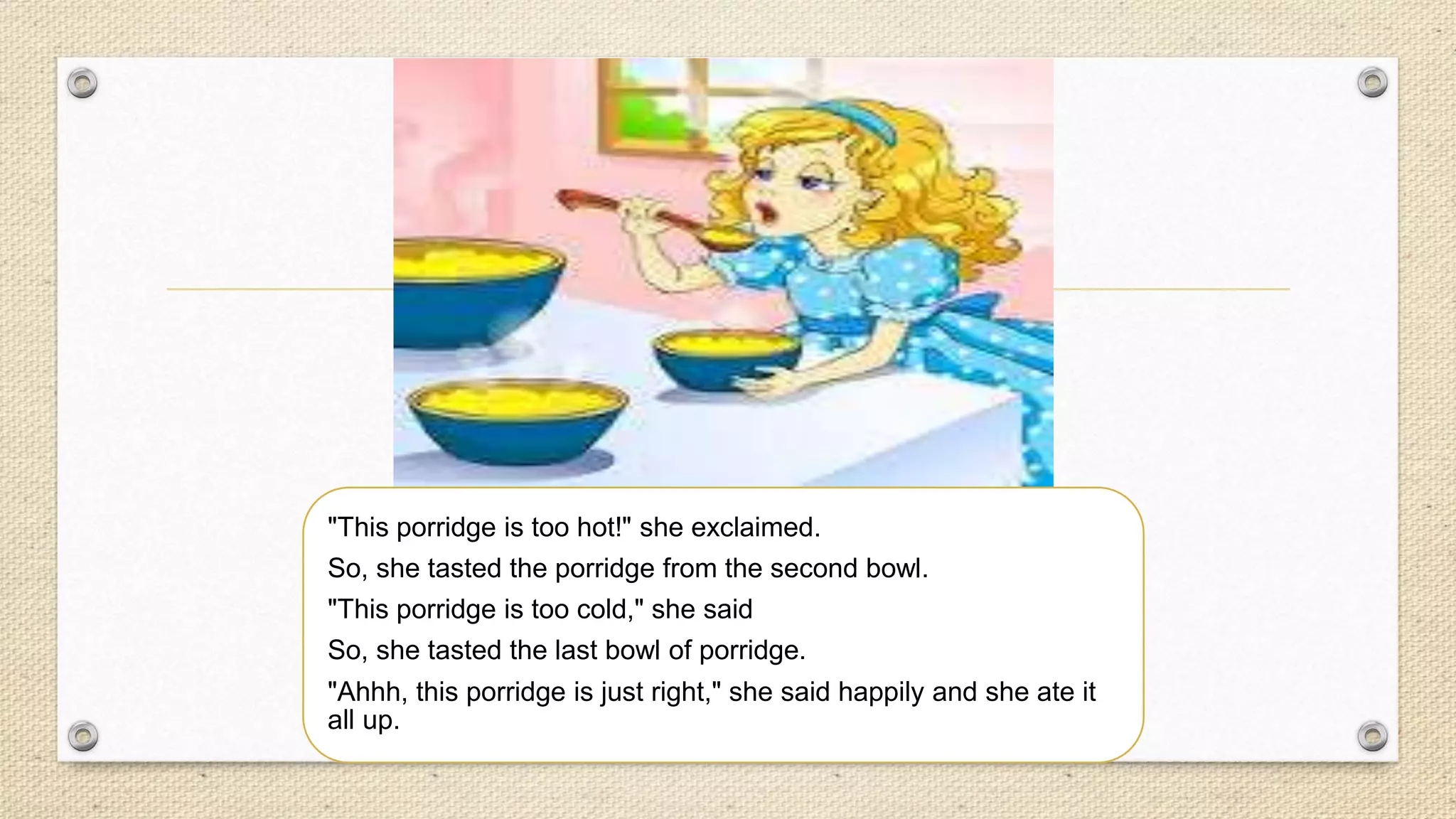 Goldilocks and the three bears | PPTX