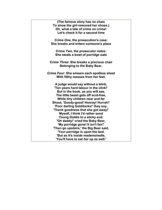 Goldilocks and the three bears for choral speaking | DOCX