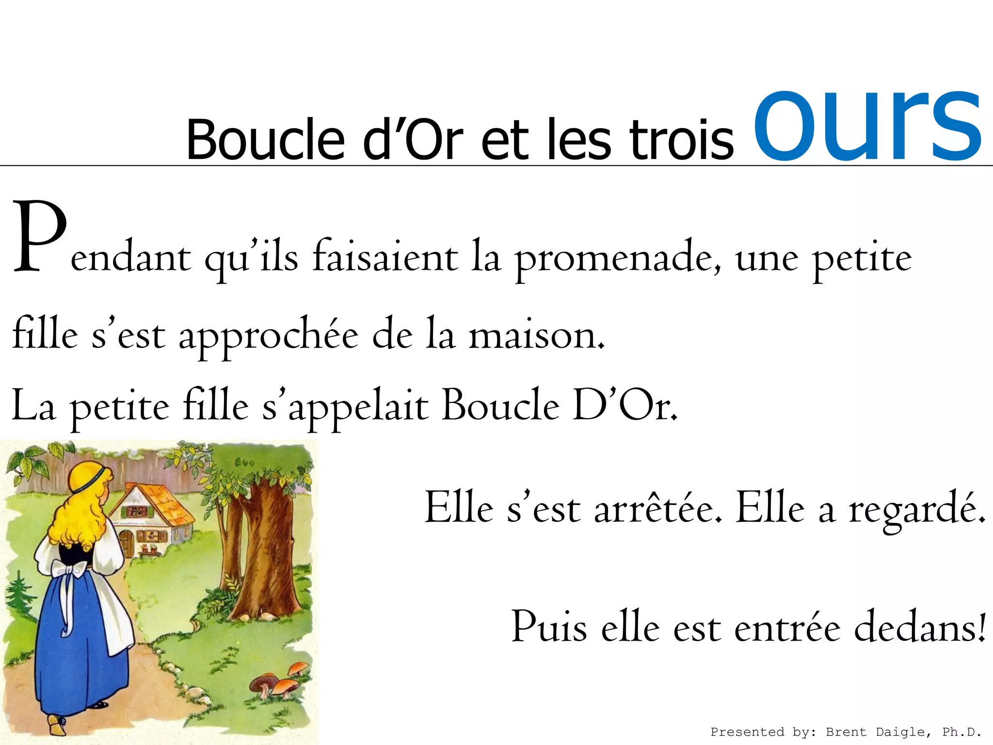 Goldilocks and the Three Bears in English and French | PDF