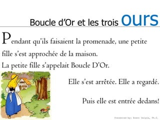 Goldilocks and the Three Bears in English and French | PDF