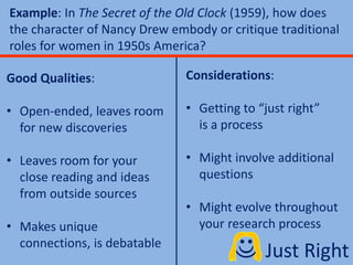 Goldilocks Research Questions | PDF