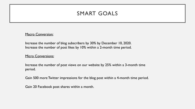 Smart Goals Assignment_Gold_Jess | PPT
