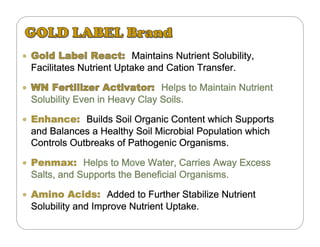 Gold label nutrient activator (as) | PDF