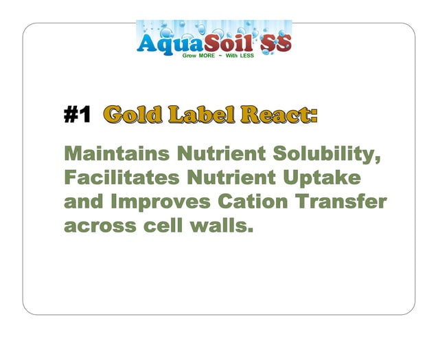 Gold label nutrient activator (as) | PDF