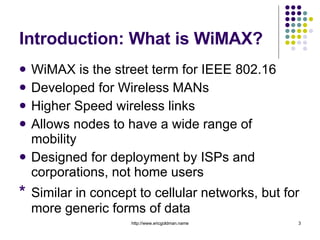 Introduction to WiMAX | PPT